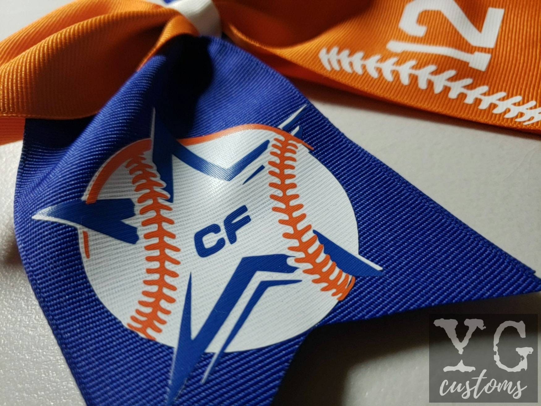 CUSTOM Dual Ribbon Softball Bow Tick Tock Design Your Own - Etsy