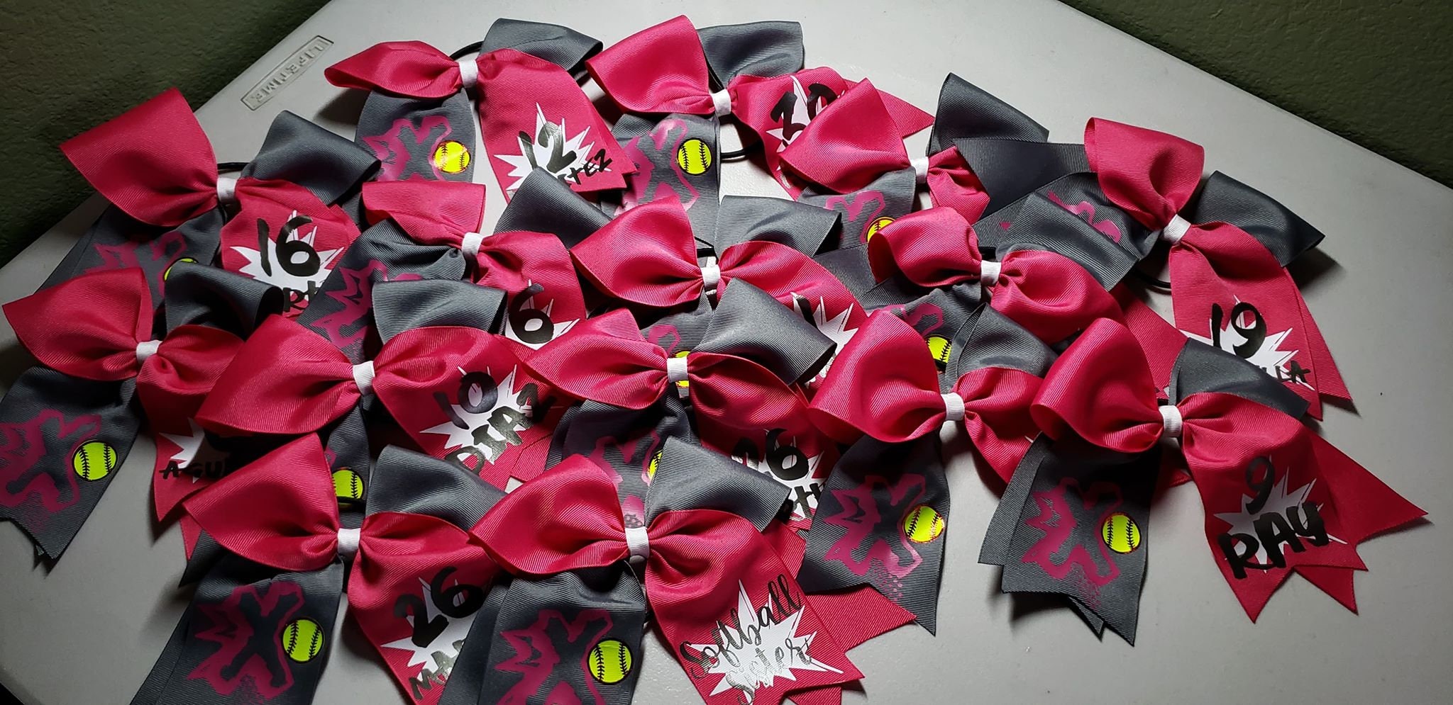 CUSTOM Dual Ribbon Softball Bow Tick Tock Design Your Own - Etsy