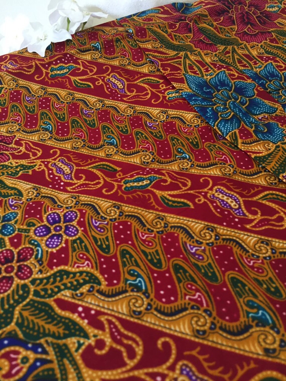 Zaryn Authentic Malaysian Hand Painted Batik red | Etsy
