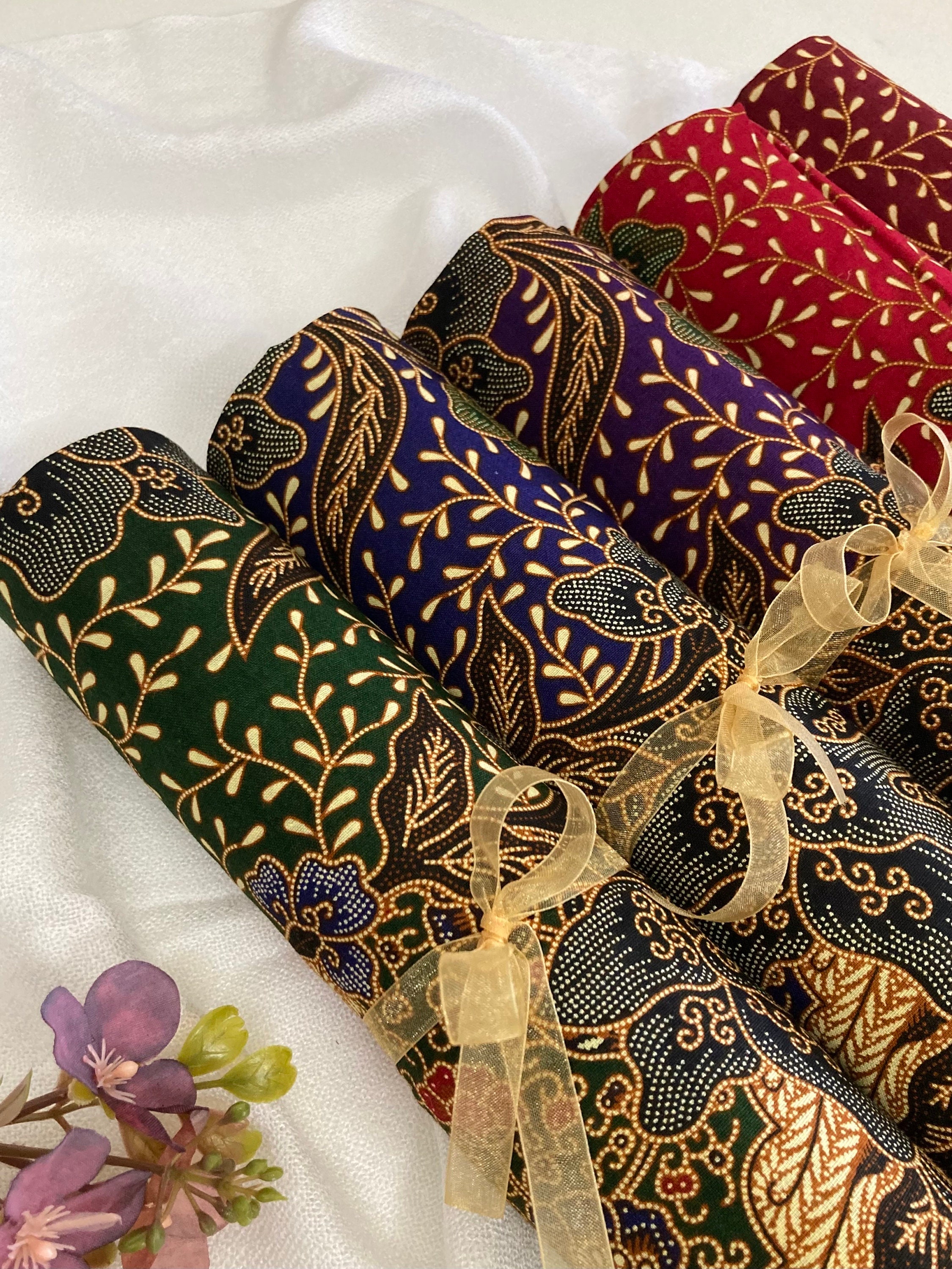 Shahada Set of 5 Authentic Malaysian Hand Stamped Batik - Etsy