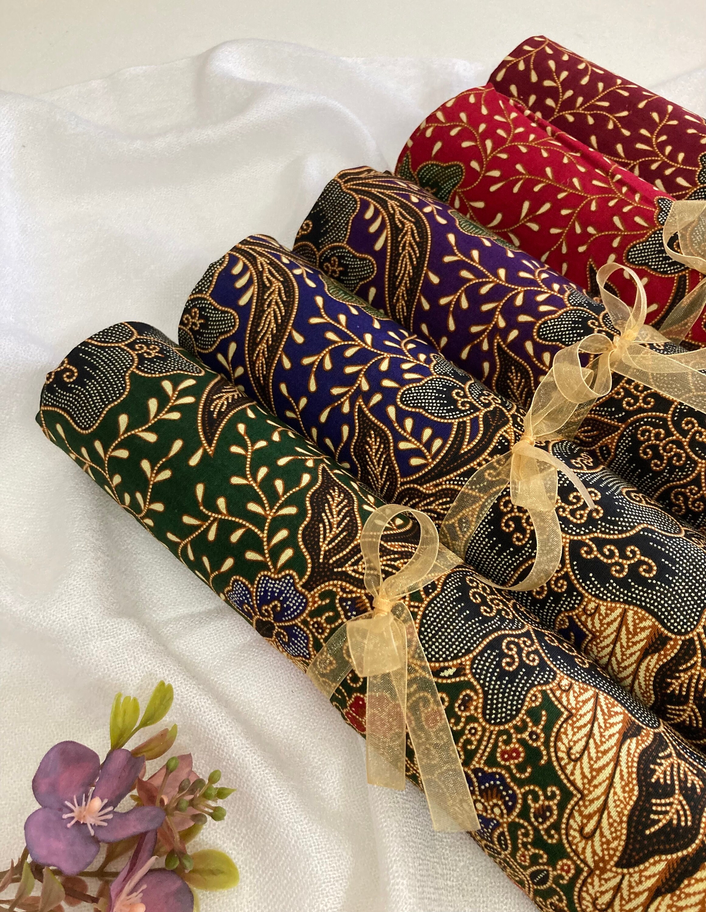 Shahada Set of 5 Authentic Malaysian Hand Stamped Batik - Etsy