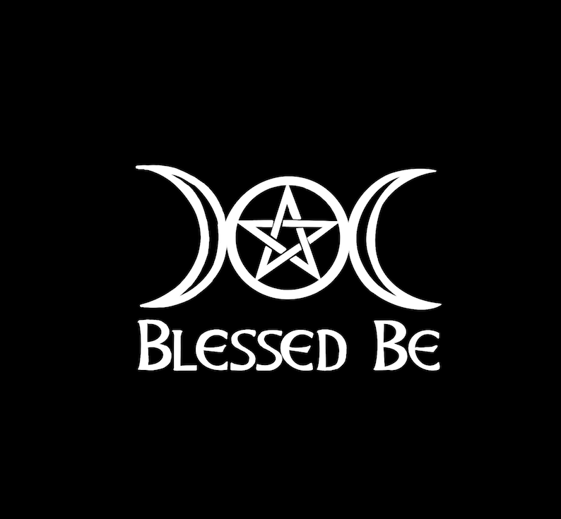 Triple Moon Goddess Symbol- Blessed Be Vinyl Decal - Etsy