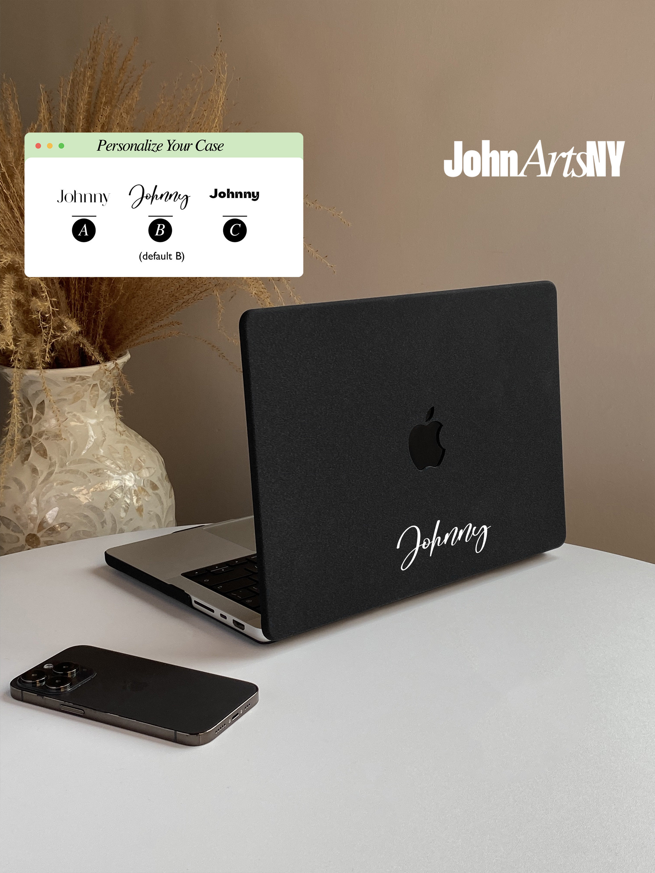 Personalized Frosted Black MacBook Case Cover - Etsy