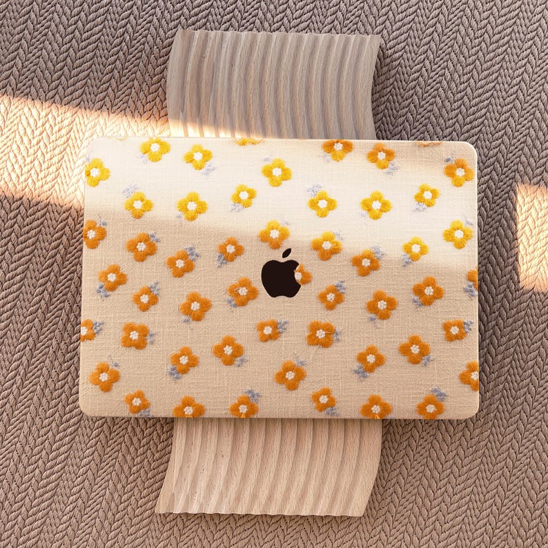 Yellow Daisy Embroidery MacBook Hard Case Cover - Etsy