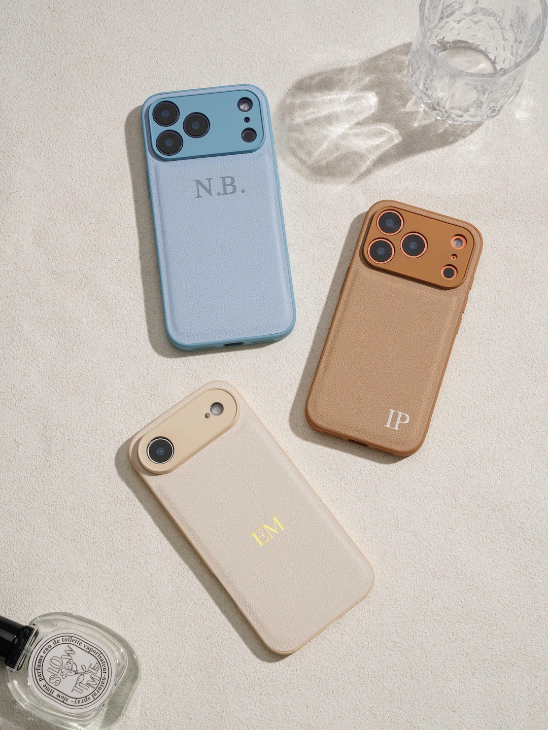 Personalized Leather Phone Case With Initials, Embossed Phone Case for ...