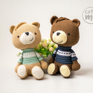 PATTERN Andy the Bear. PDF Crochet Bear Pattern, Cute Crochet Bear Wears Sweater - Etsy