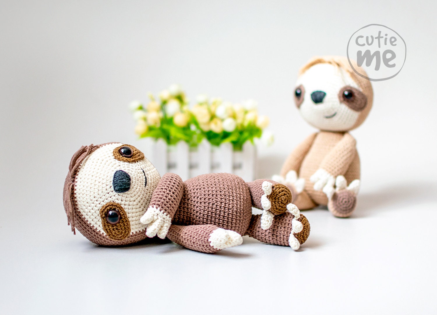 PATTERN Sam the Sloth. PDF Crochet Sloth Pattern Cute - Etsy