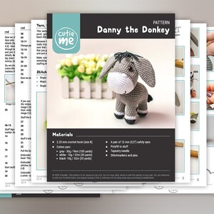 PATTERN the Little Donkey Danny. PDF Amigurumi Crochet Donkey Pattern ...