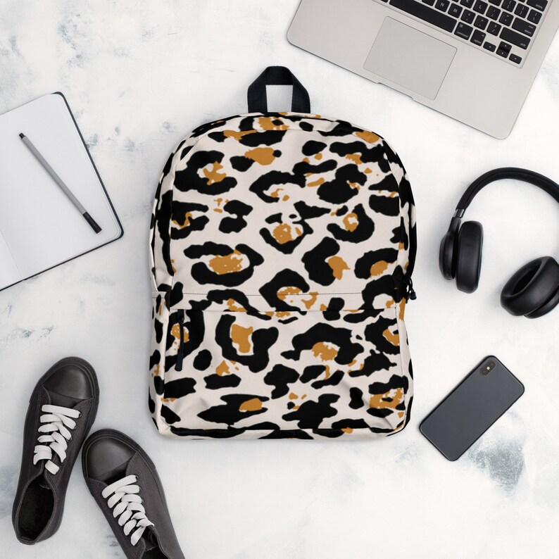 Cheetah Print Laptop Backpack: Water-resistant Book Bag - Etsy