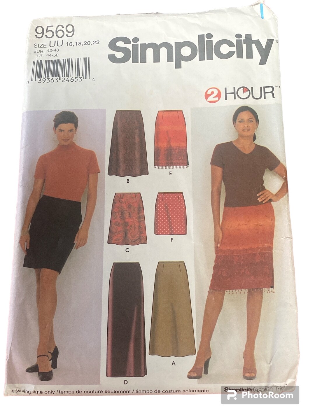 Simplicity 9569 Pattern, Skirt Pattern, Size UU 16,18,20,22, Women's ...
