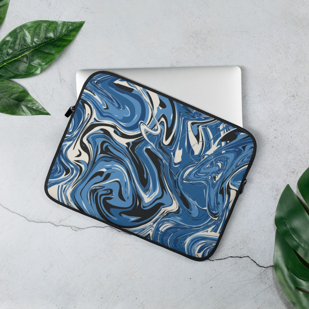 Laptop Sleeve, Blue Swirl Laptop Sleeve, Neoprene Sleeve, Water ...