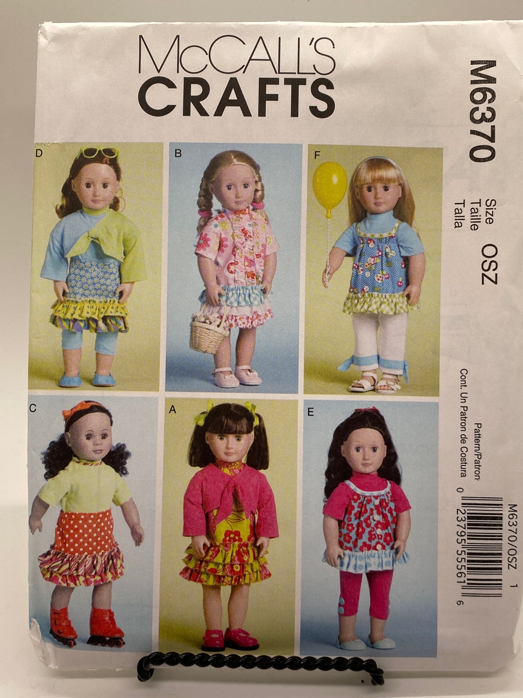 Mccalls Sewing Pattern 6370, UNCUT/FF, Doll Clothes Pattern for 18 ...