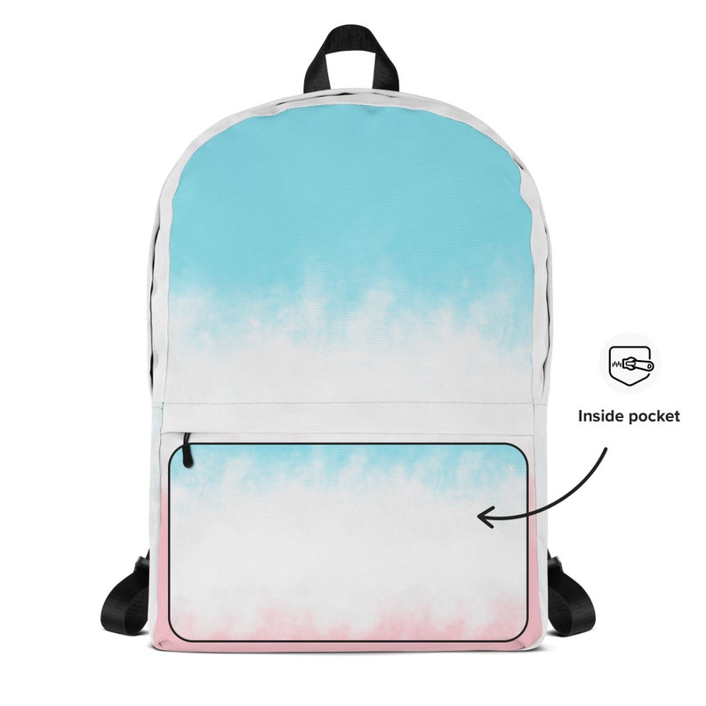 Blue and Pink Backpack, Multi Color Backpack, School Bag, Bookbag, Back ...