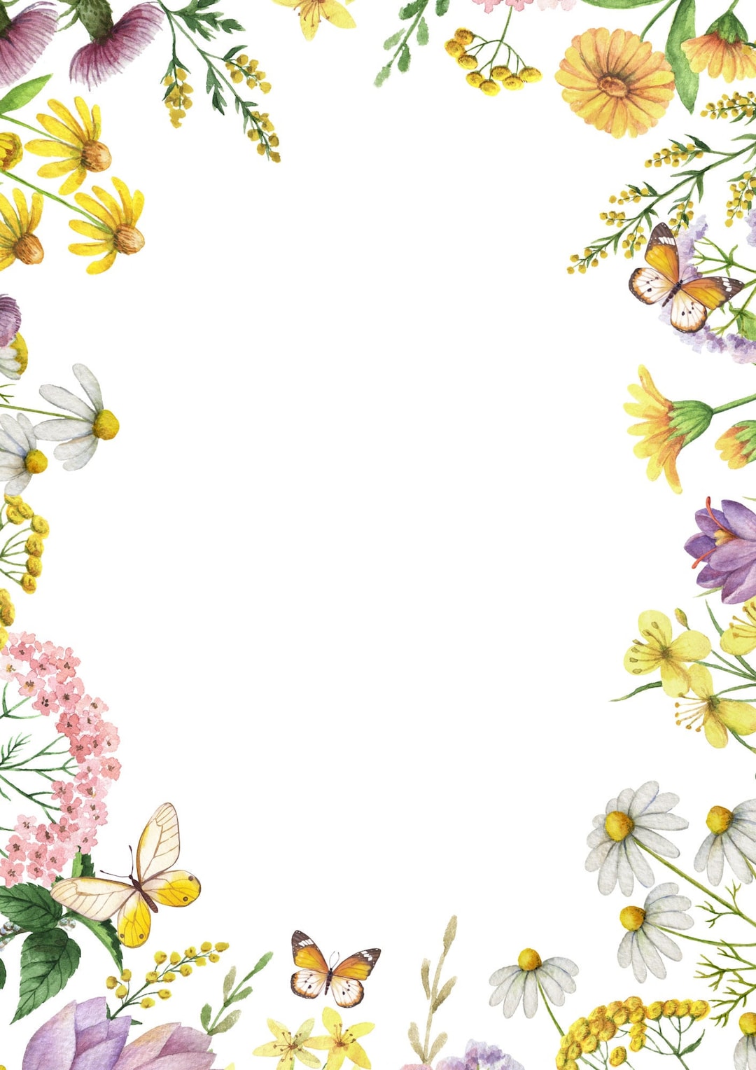 Printable Floral Note Paper, A4 Size, Digital File, Printable Note ...