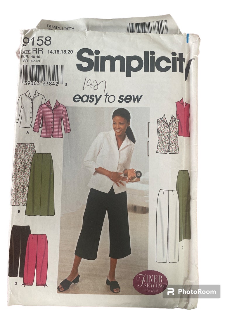 Simplicity Pattern 9158, CUT Sewing Pattern See Description. Top, Pants ...