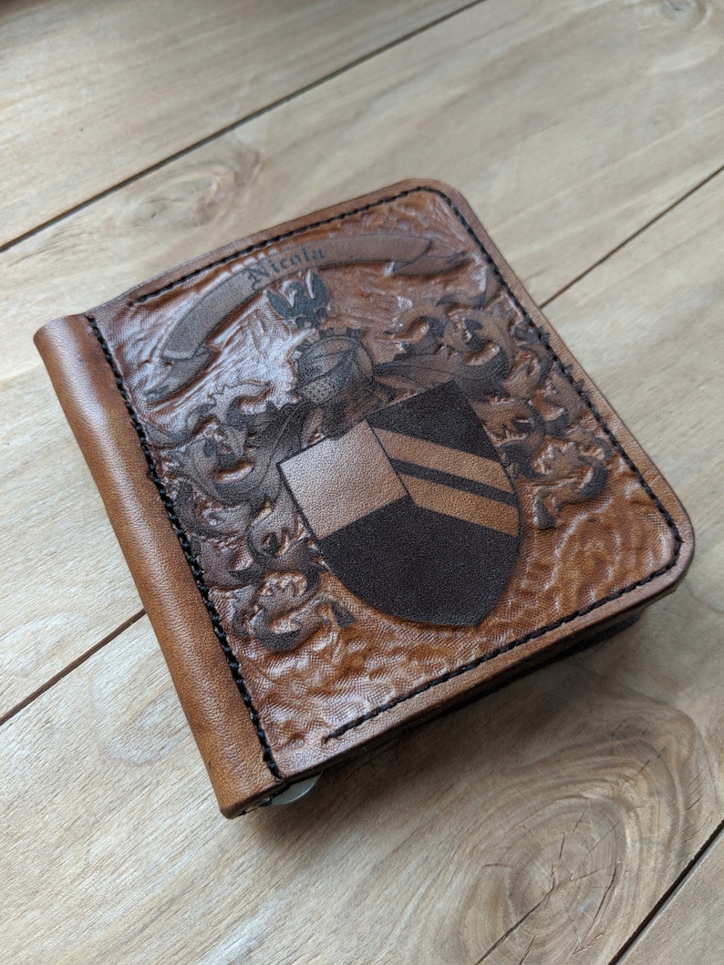 Coat of Arms Crest Emblem 3D Genuine Leather Wallet - Etsy