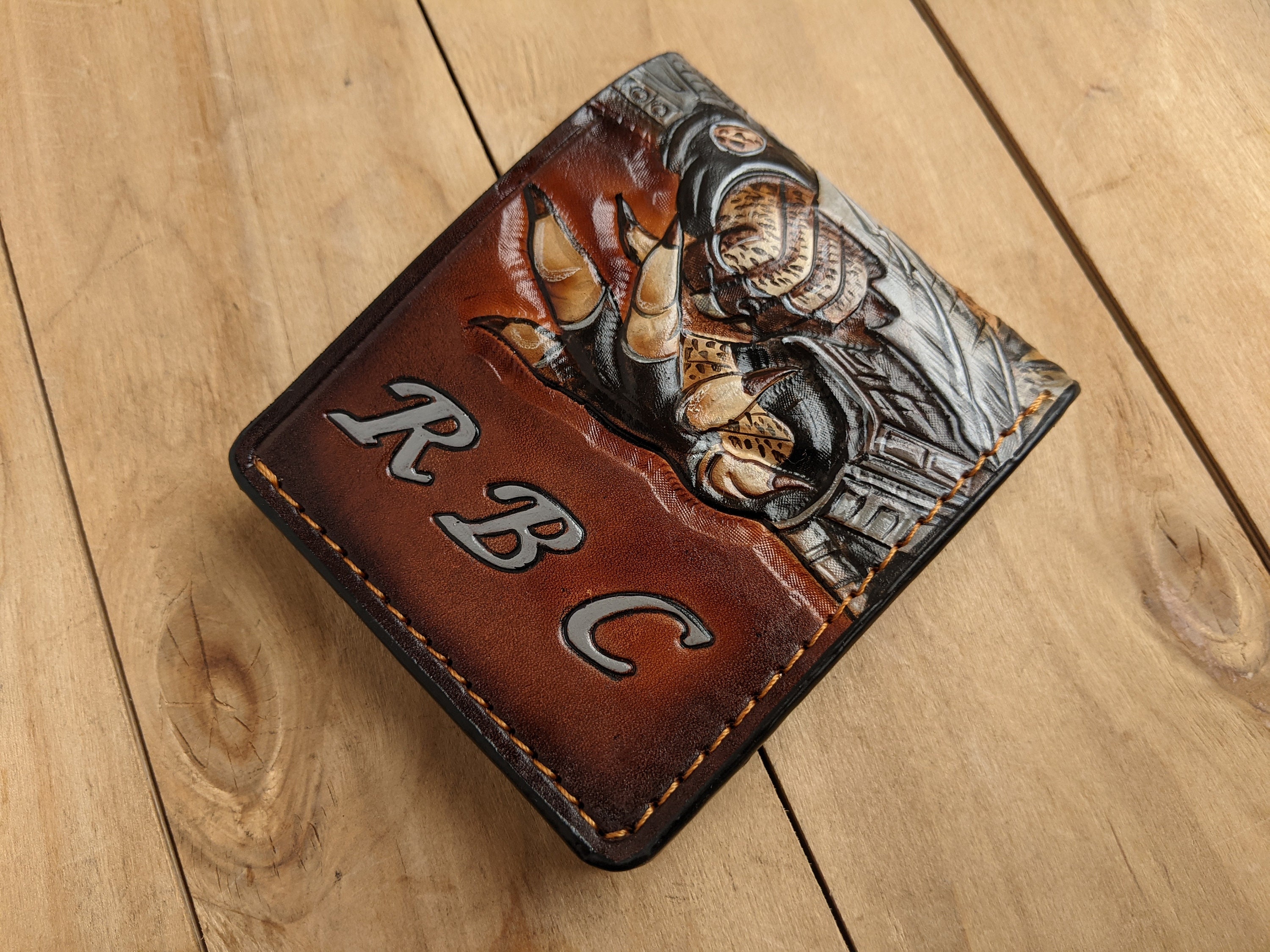 Predator Alien Men's 3D Genuine Leather Wallet Handmade | Etsy
