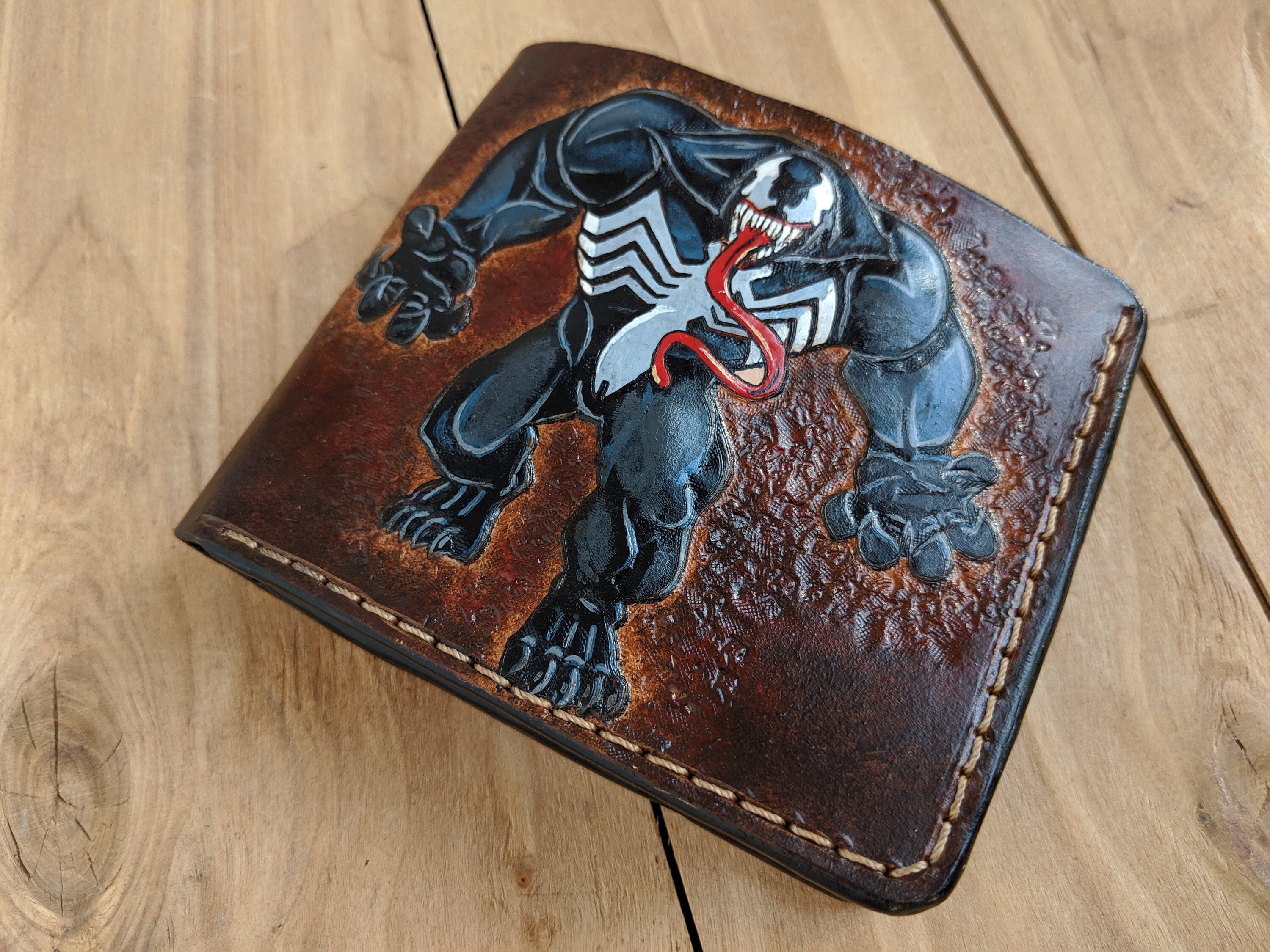 Superhero Comics Eddie Brock Men's 3D Genuine Leather | Etsy