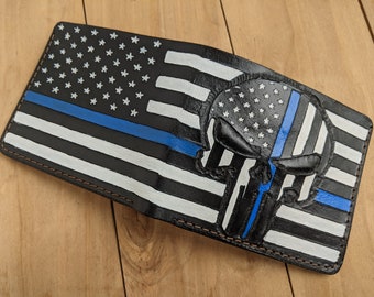Leather Punisher Wallet - Etsy