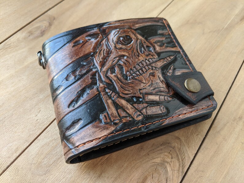 Military Skull Bullet Skeleton Men's 3D Genuine | Etsy