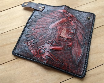 Leather Indian Head Wallet - Etsy