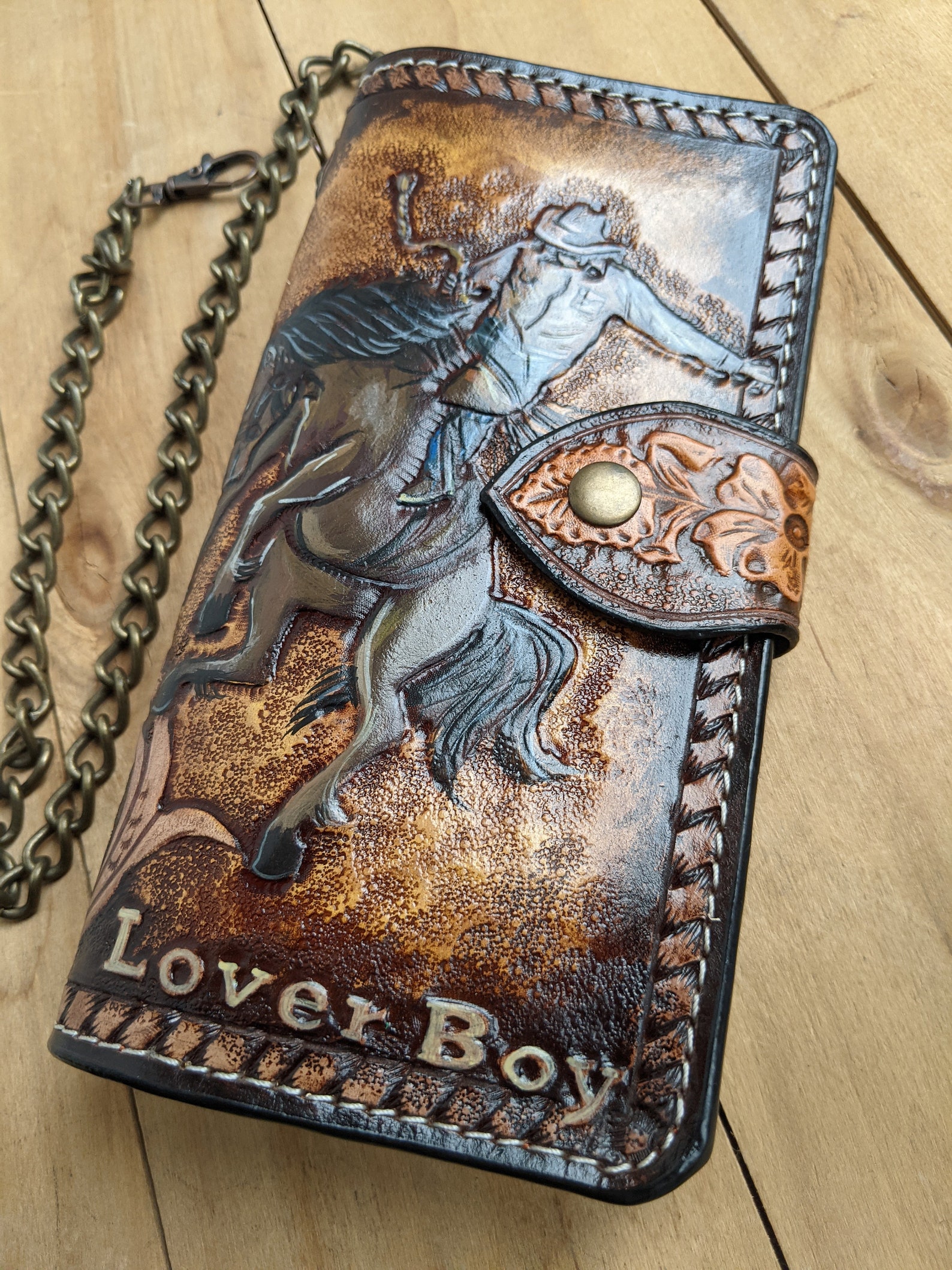 Cowboy Horse Rodeo Equestrian Flowers Lasso Biker - Etsy