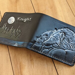 Wolf Howling at the Moon, Gray Wolf, Men's 3D Genuine Leather Wallet ...