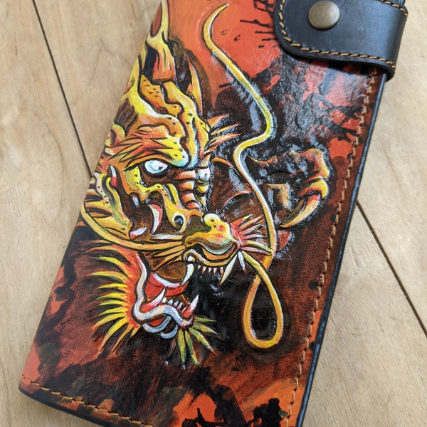 Carved Chinese Dragon Leather - Etsy