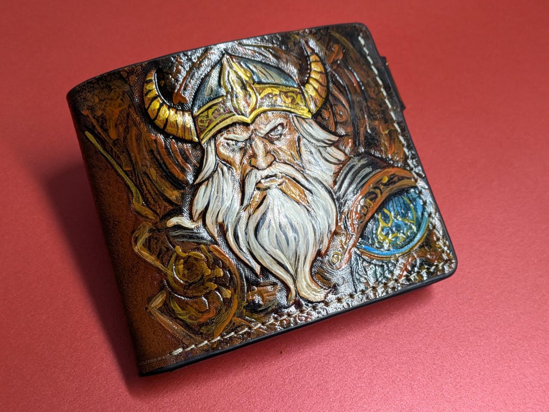 Viking Warrior Odin, Celtic Knot Art Style, Valhalla Design, Handmade ...