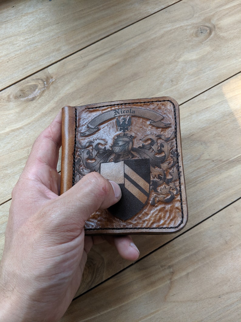 Coat of Arms Crest Emblem 3D Genuine Leather Wallet | Etsy