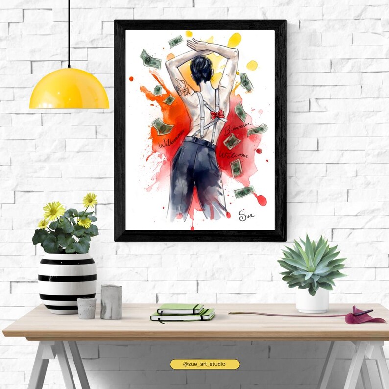 Emcee From Cabaret Print, Colorful Wall Art, Art, Illustration, Living ...