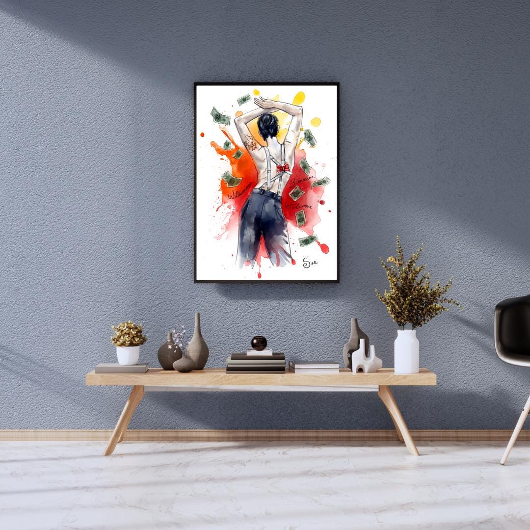 Emcee From Cabaret Print, Colorful Wall Art, Art, Illustration, Living ...