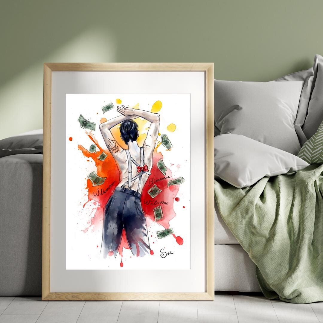 Emcee From Cabaret Print, Colorful Wall Art, Art, Illustration, Living ...