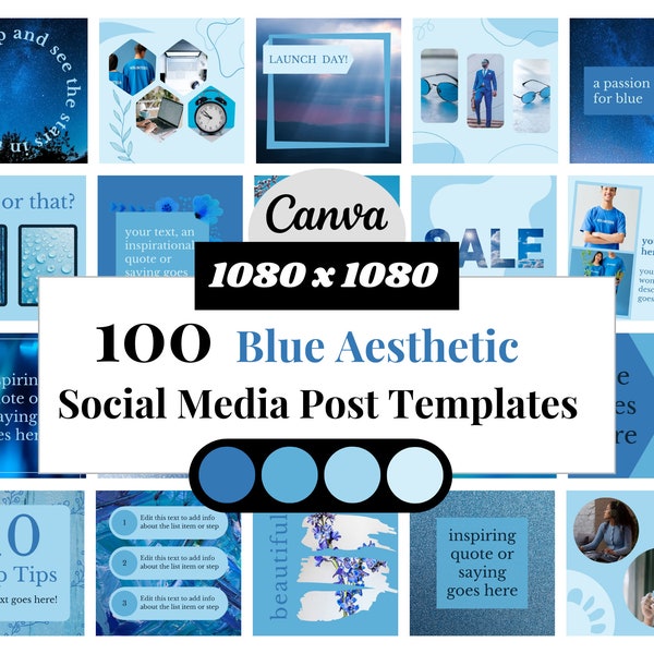 Blue Instagram Template - Etsy