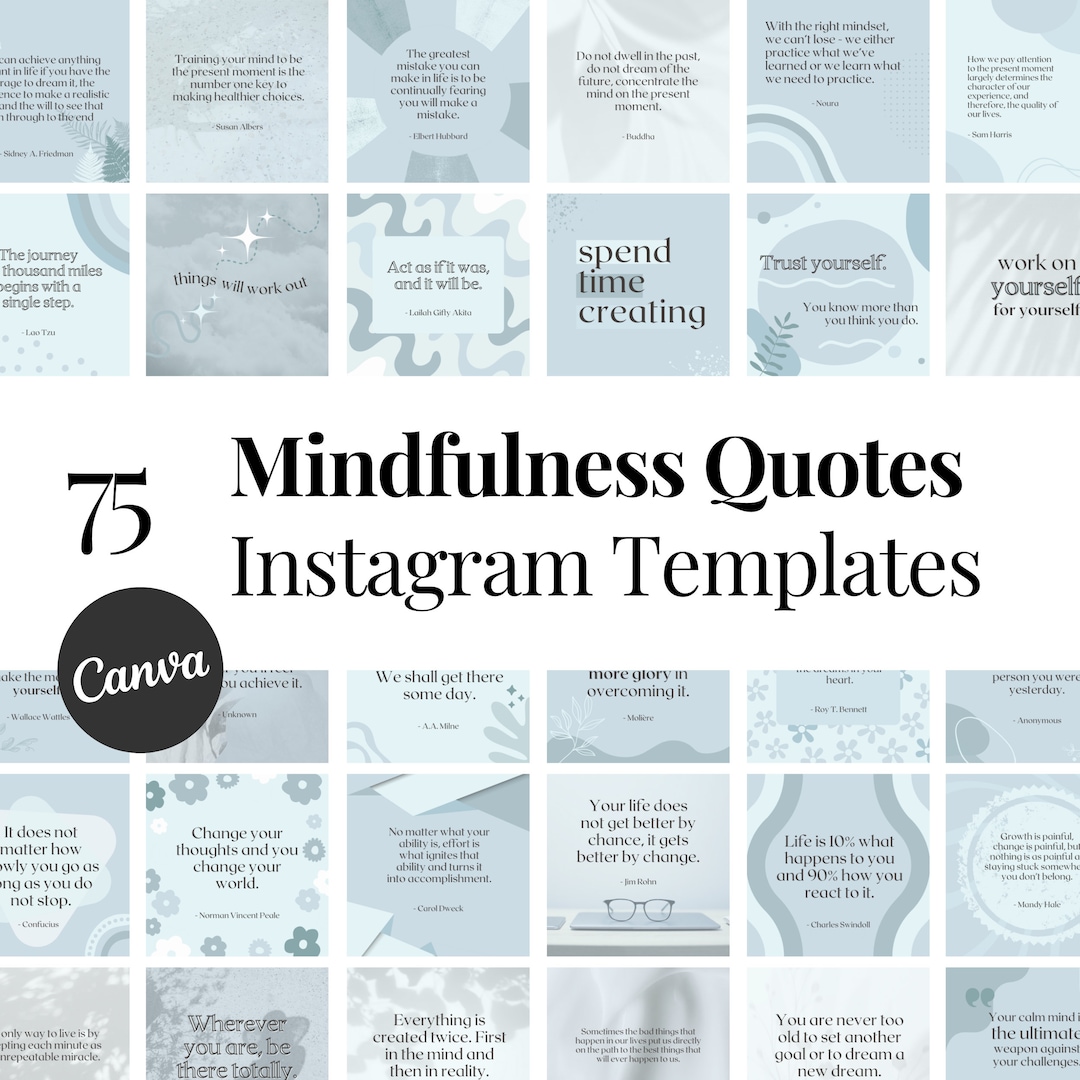 75 Mindfulness Quotes Instagram Quotes Social Media Posts - Etsy