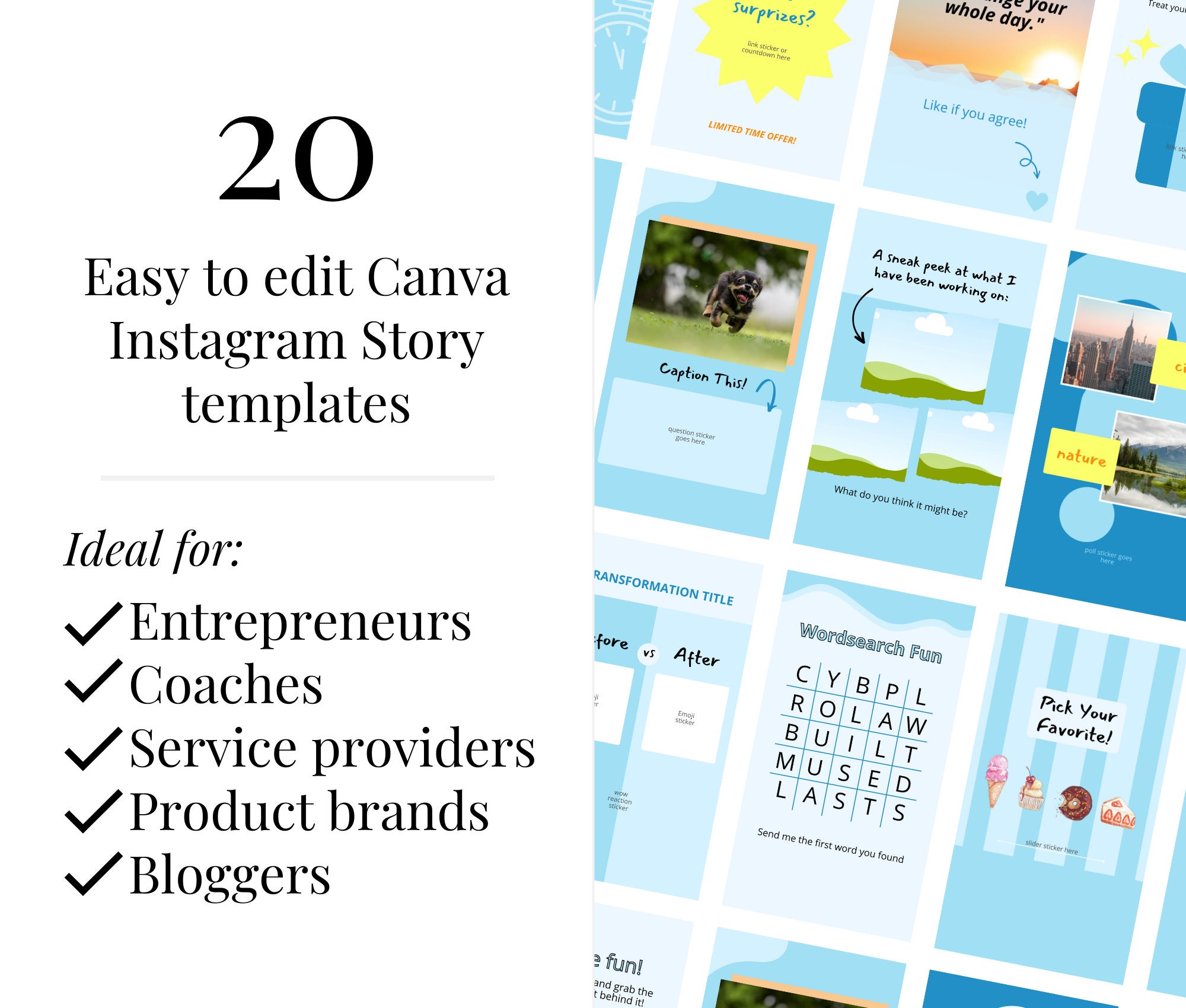 Engaging Instagram Story Templates, Interactive Stories, Story Canva ...