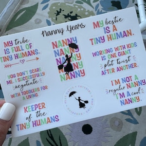 Nanny Sticker Sheet With 8 Mini Stickers / Rainbow Matte / Negotiate ...