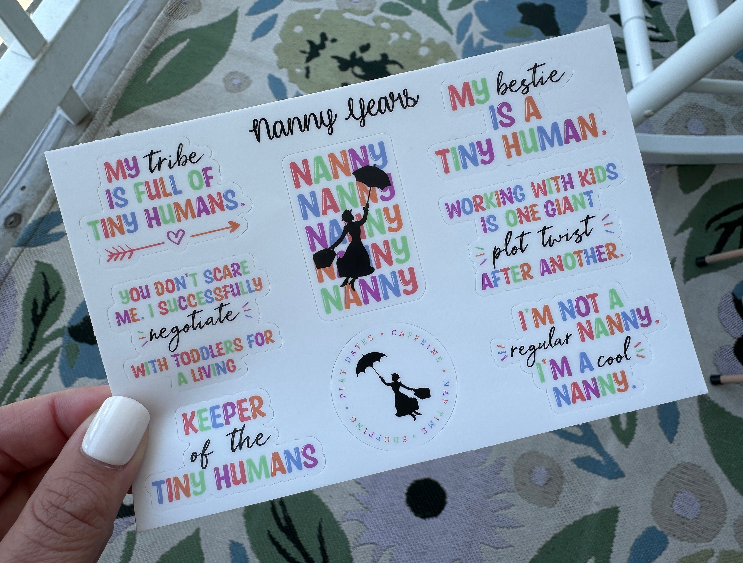 Nanny Sticker Sheet With 8 Mini Stickers / Rainbow Matte / Negotiate ...