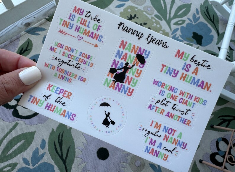 Nanny Sticker Sheet With 8 Mini Stickers / Rainbow Matte / Negotiate ...
