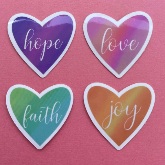 Mini Hope Faith Love Joy Sticker Pack / Waterproof Sticker for - Etsy