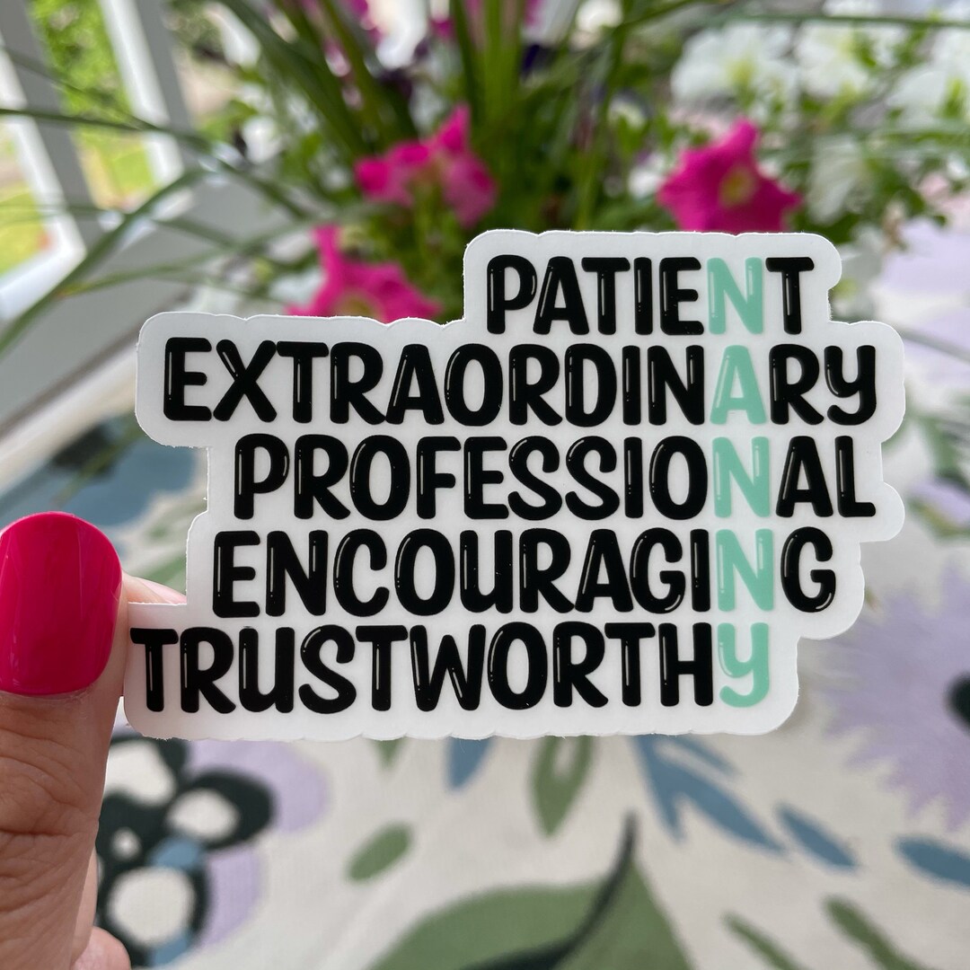 Nanny Sticker / Patient, Extraordinary, Professional, Encouraging ...