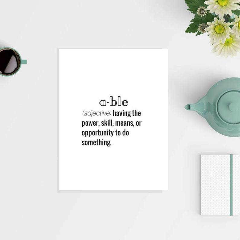 Able Word and Definition Downloadable Print For Home | Etsy