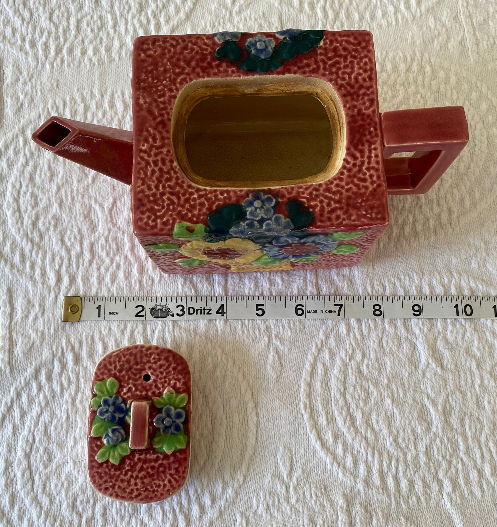 Majolica Teapot Made in Japan Boxy Square Shape Tea Pot Pink - Etsy