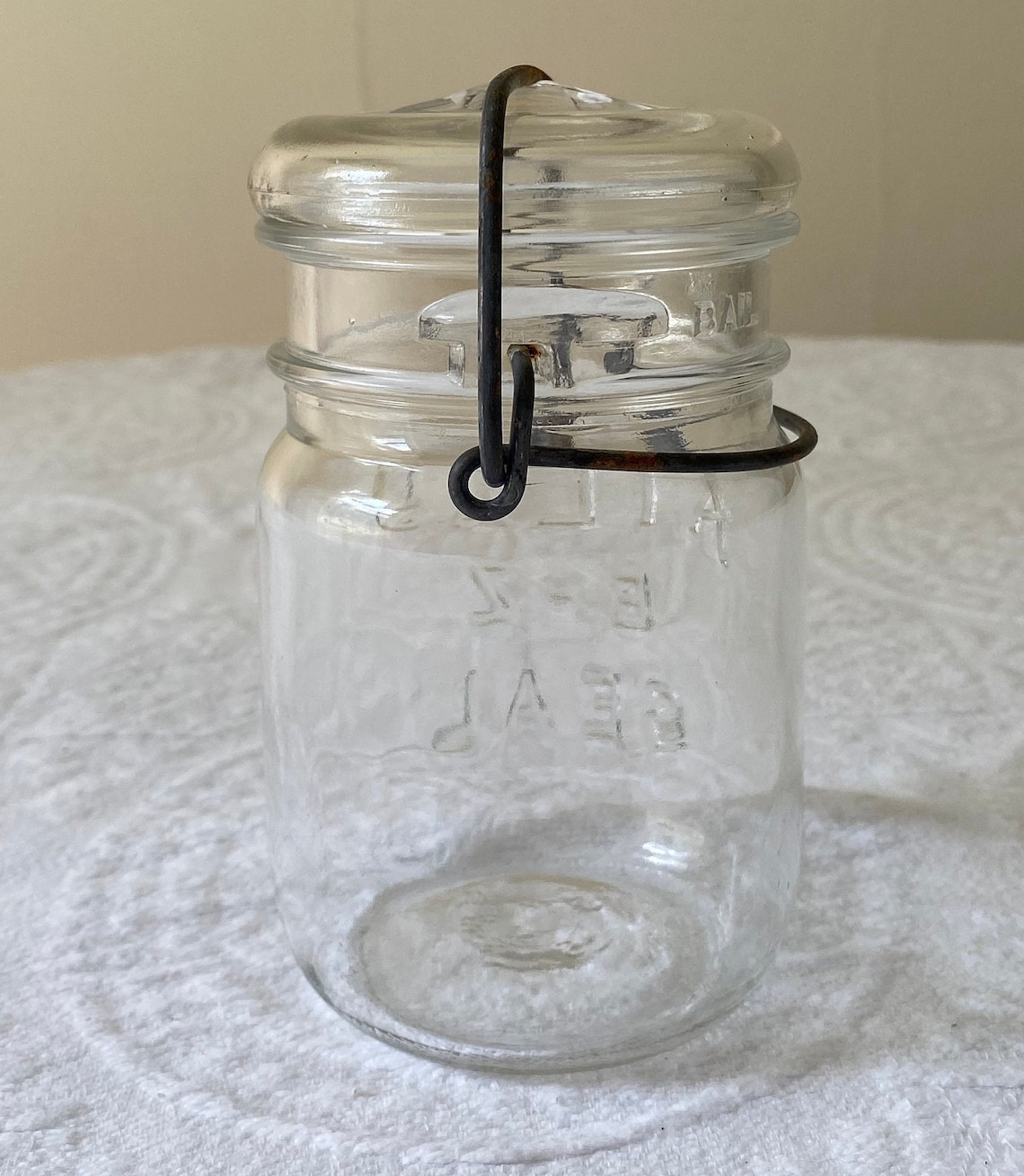Atlas E-Z Seal Clear Glass Mason Jar 12 Oz. Canning Jar With Glass Lid ...