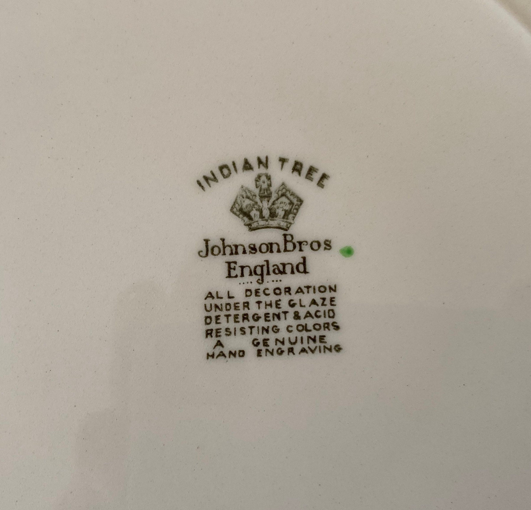 Indian Tree Dinner Plate Johnson Bros. England Hand Colored ...