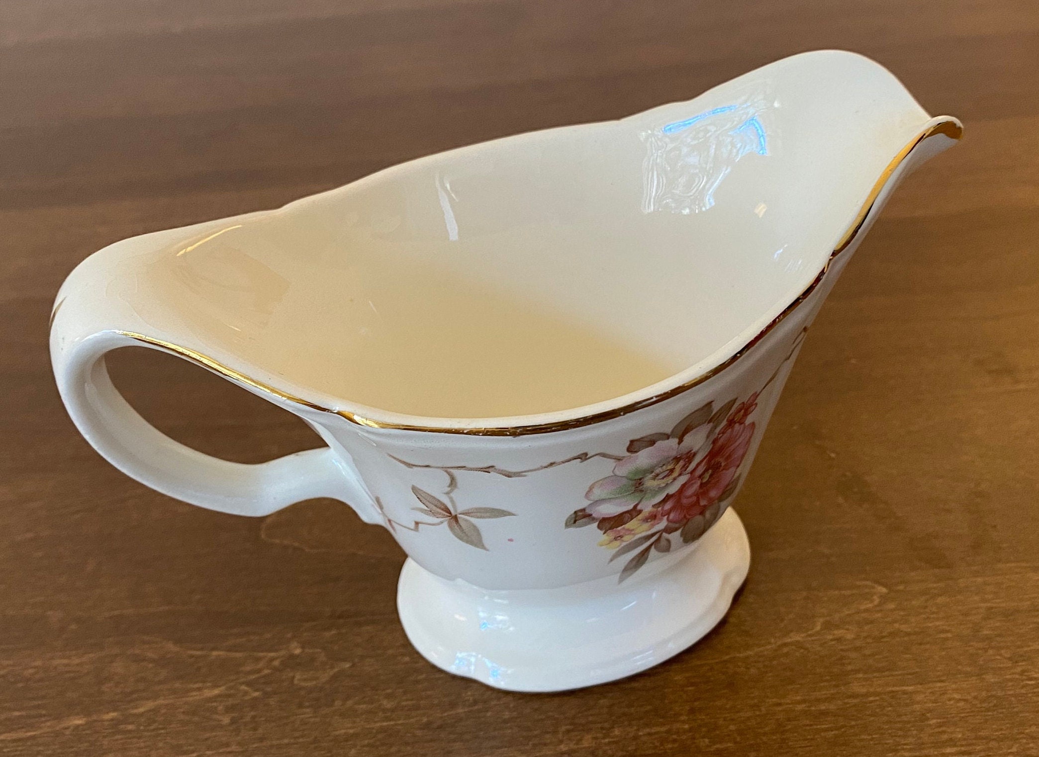 Creamer Blossom Time, Edwin M. Knowles China Co., Semi Vitreous Cream ...