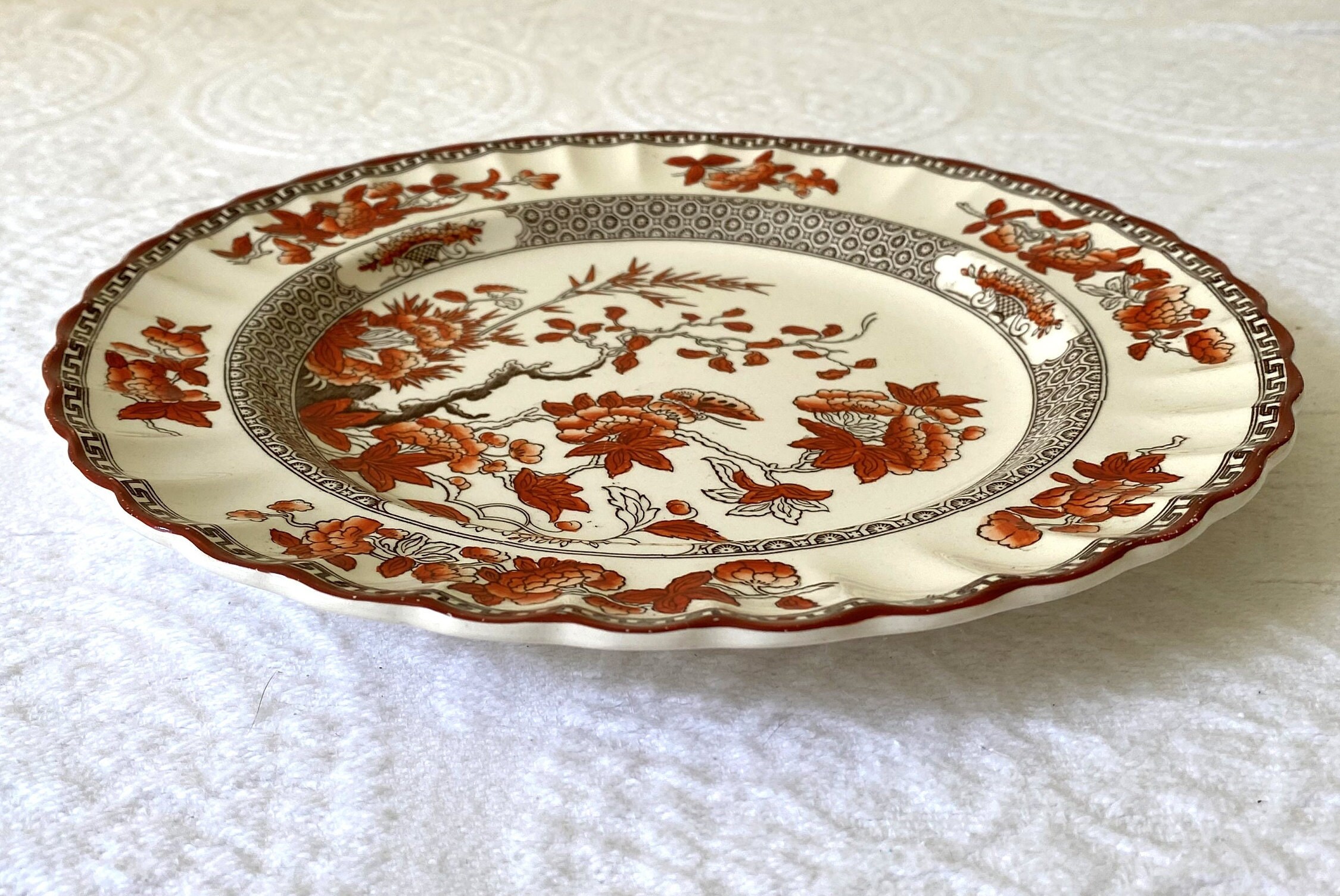 India Tree Dinner Plate Copeland Spode England Brown With Rust Orange ...