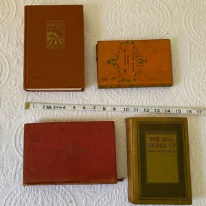 Antique Book Collection of 4 Linen Bound Books From the Early to Mid ...