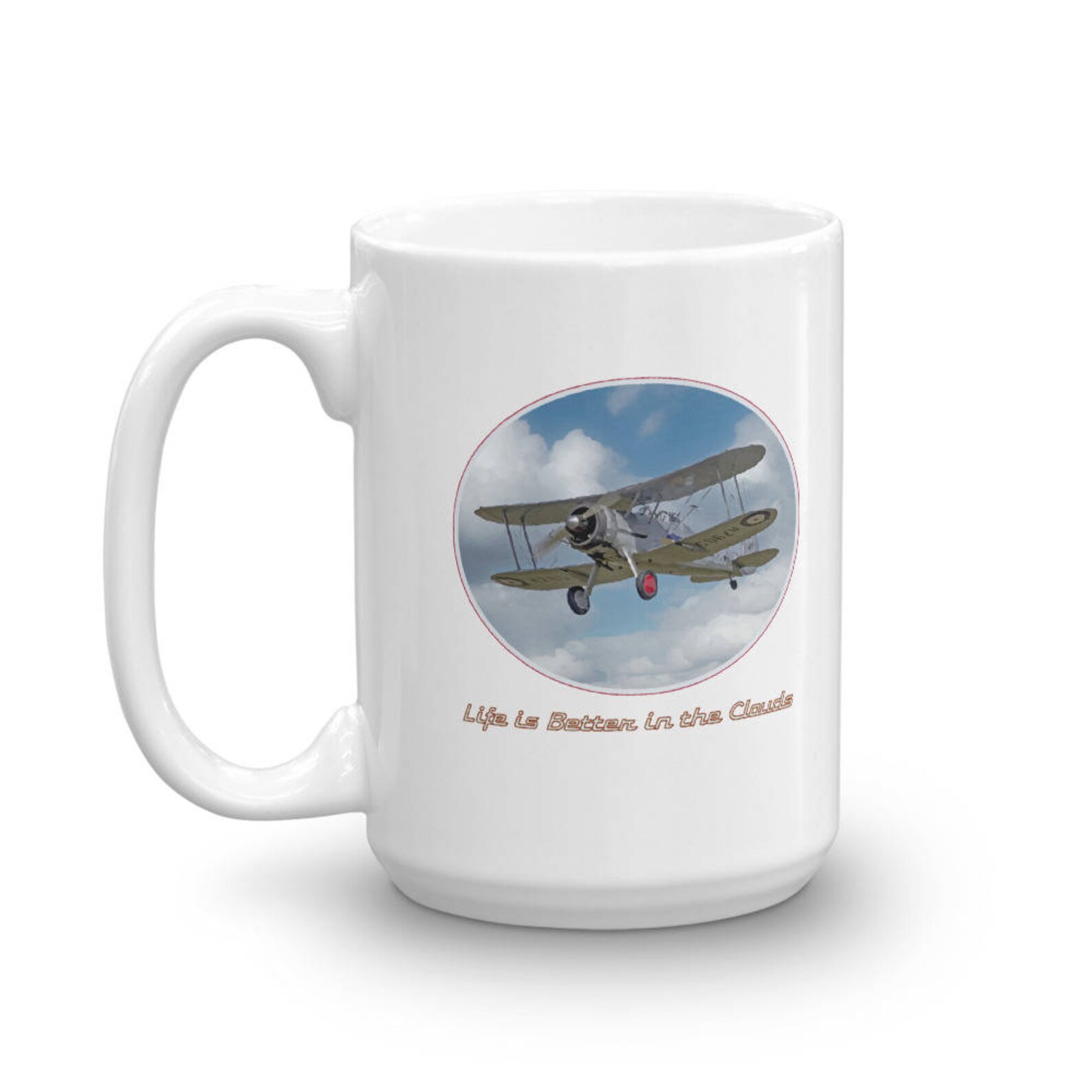 Cool Plane, Biplane Ceramic Coffee Tea Mug life is Better in the Clouds ...