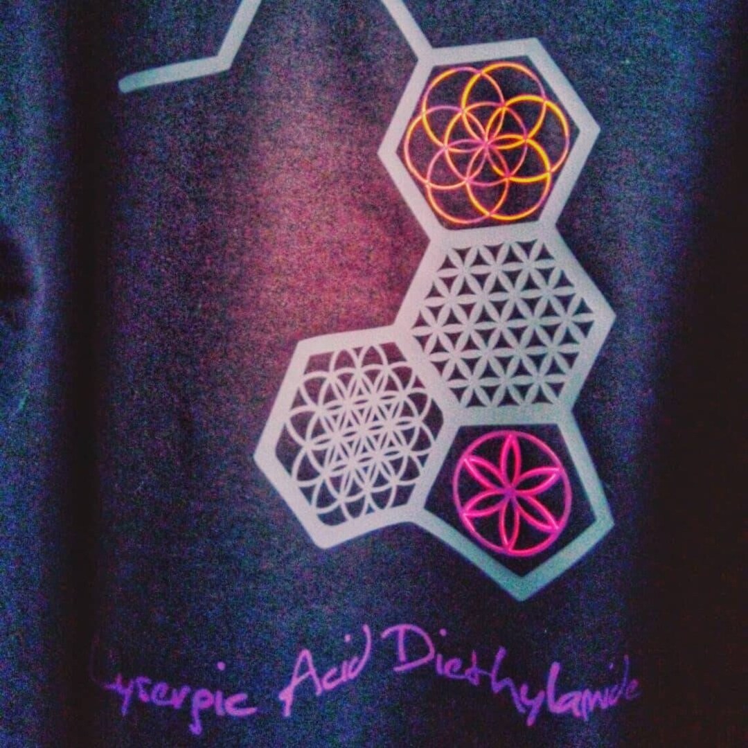 LSD Molecule Hoodie | Flower of Life Sacred Geometry |trippy Gift - Etsy
